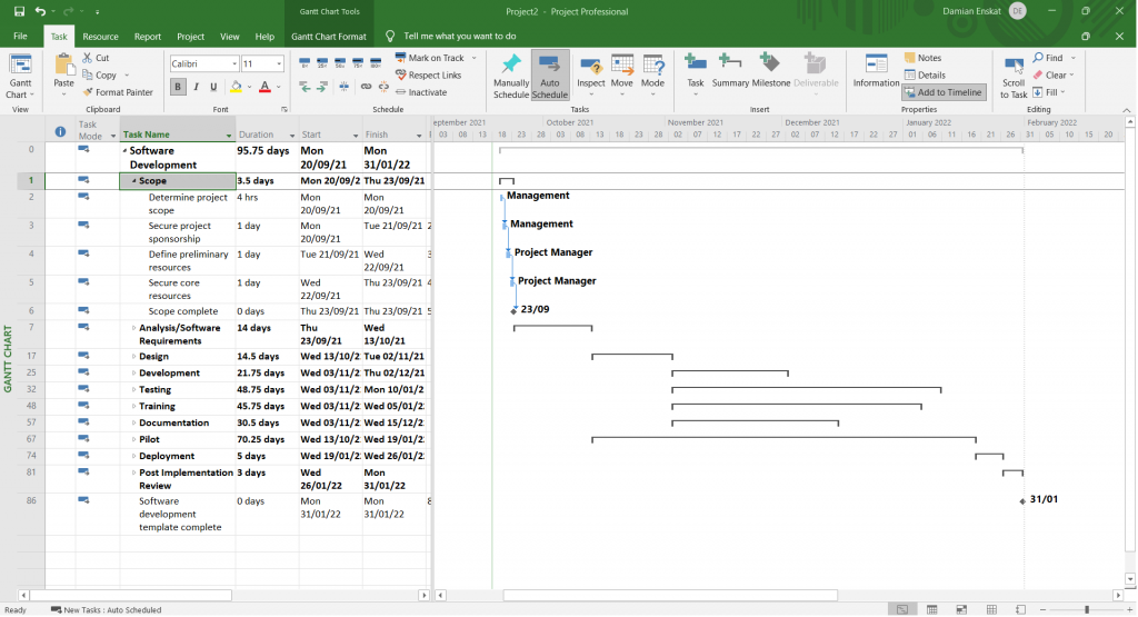 Microsoft 365 Manual Microsoft Project NECL